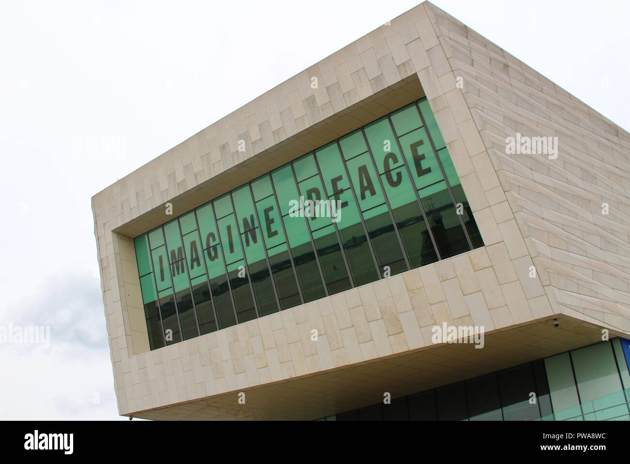 Imagine Peace window at the Liverpool Museum Stock Photo - Alamy