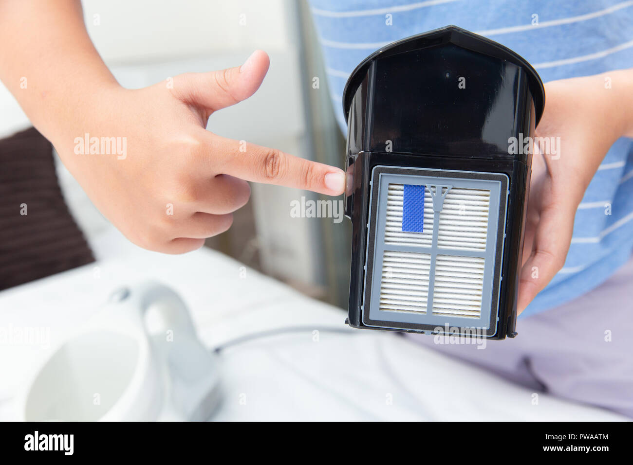 Dust HEPA Air Filter Cartridge in vacuum cleaner Stock Photo - Alamy