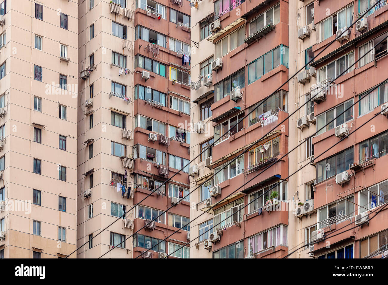 Shanghai, China - June 2 2018: Chinese public social housing building ...