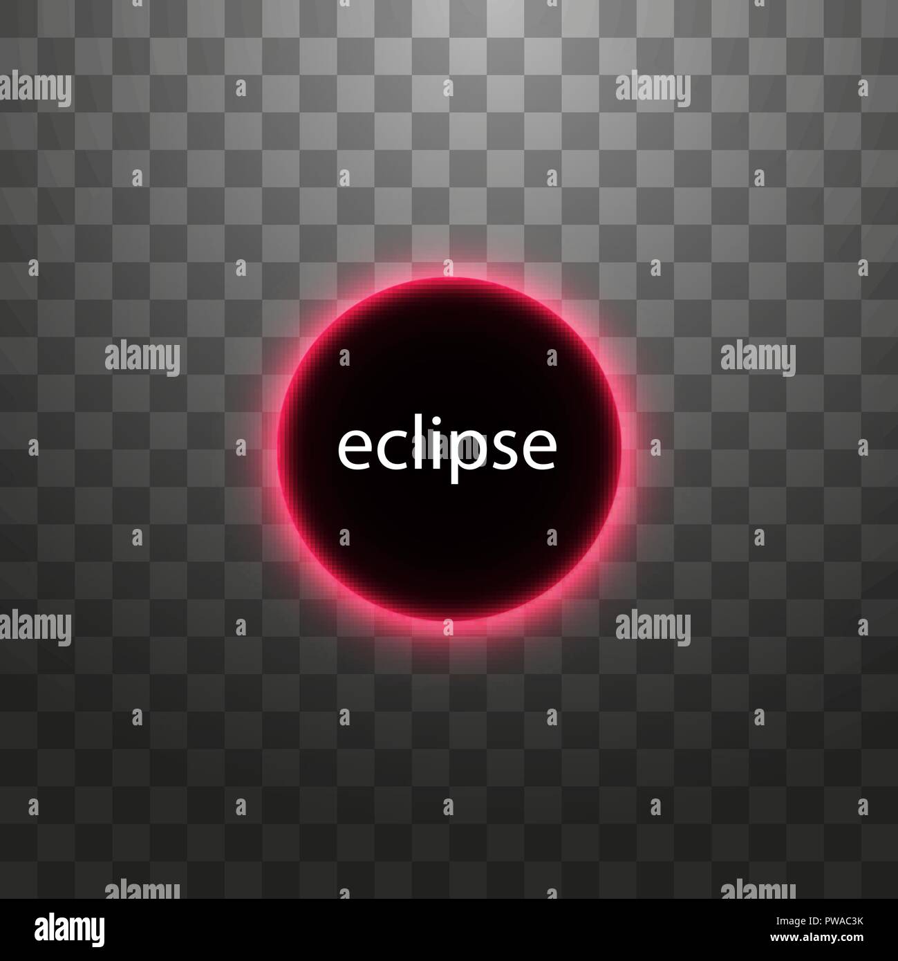 Total solar eclipse vector illustration on transparent background. Full ...