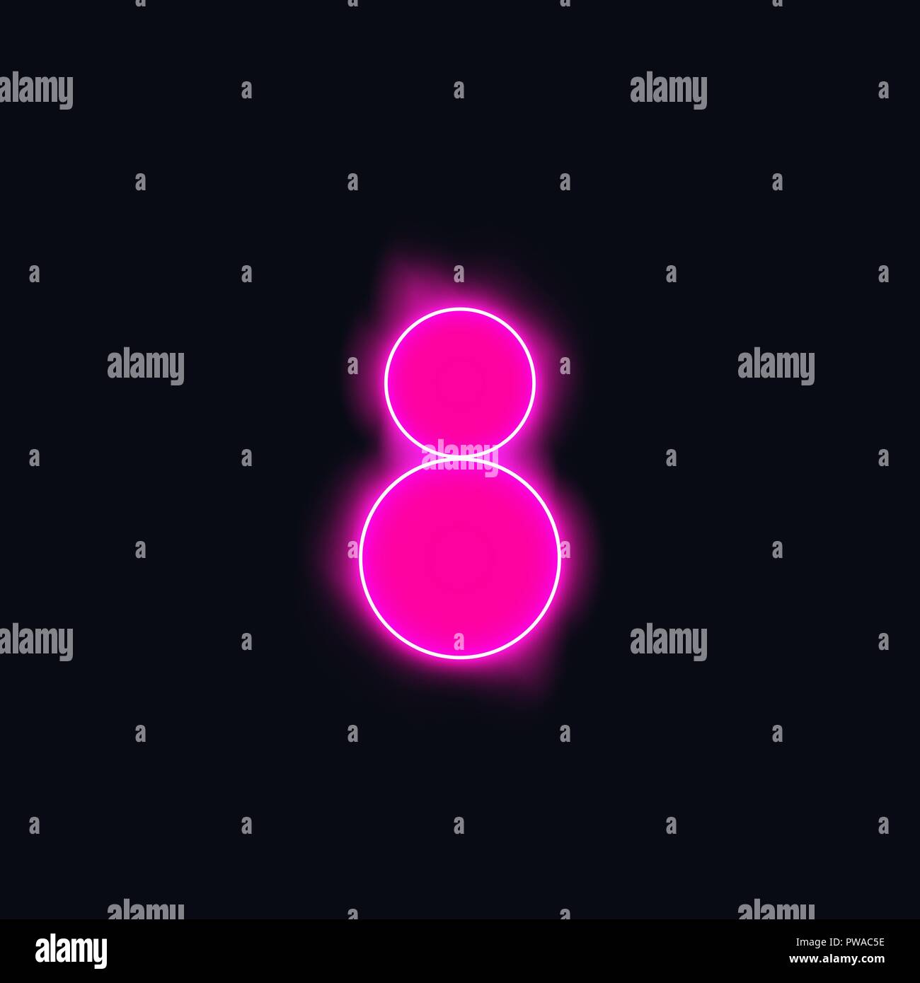 Alphabets Number 8 eight of blue neon with smoke on transparent ...