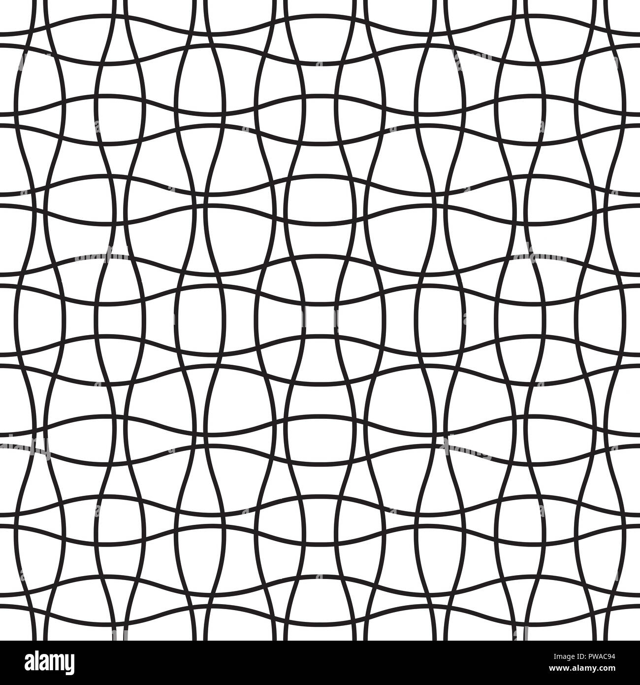 Seamless wave crossing weave pattern. Abstract geometric grid mesh ...