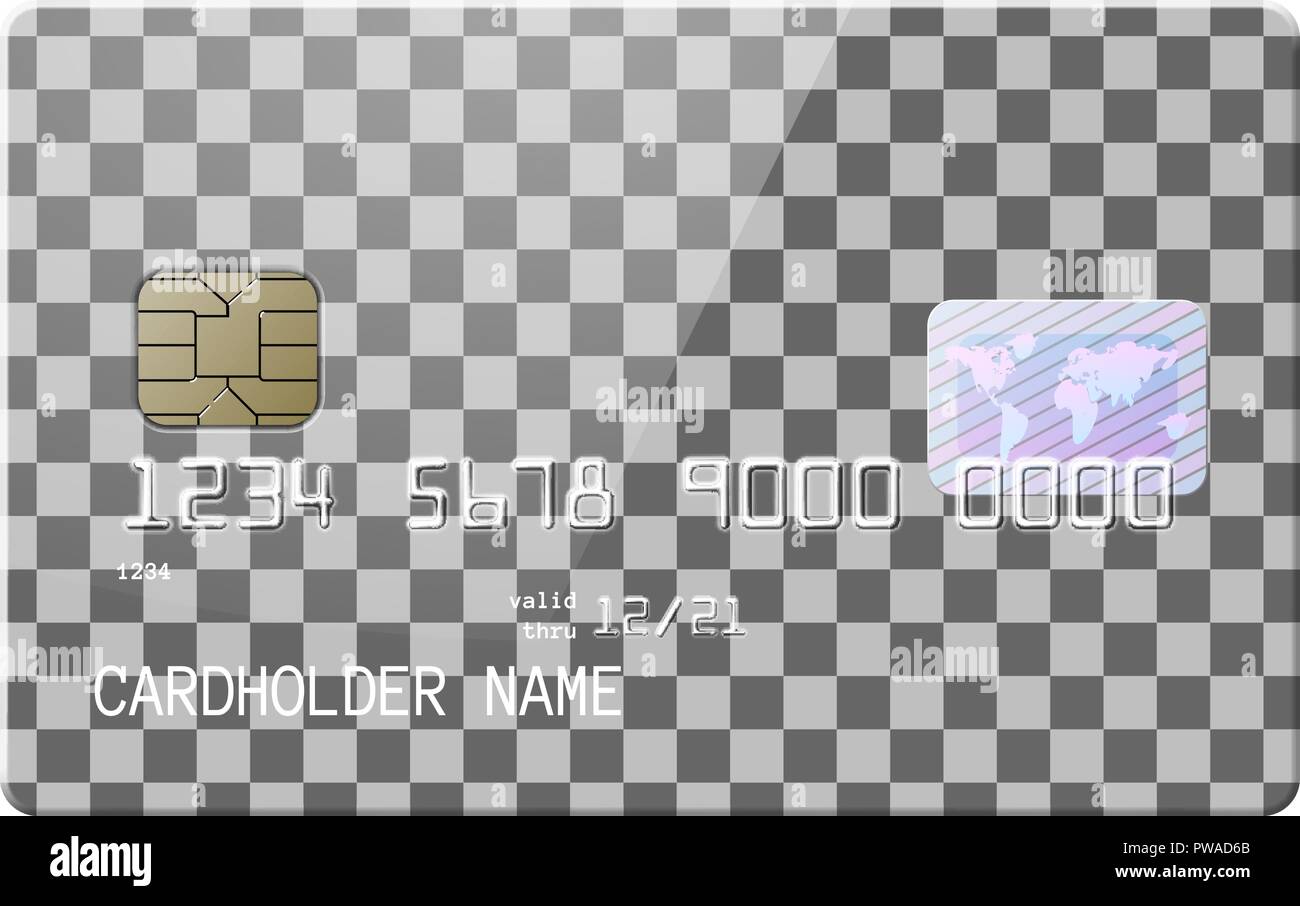 Highly detailed realistic glossy credit card. Front side mockup set ...
