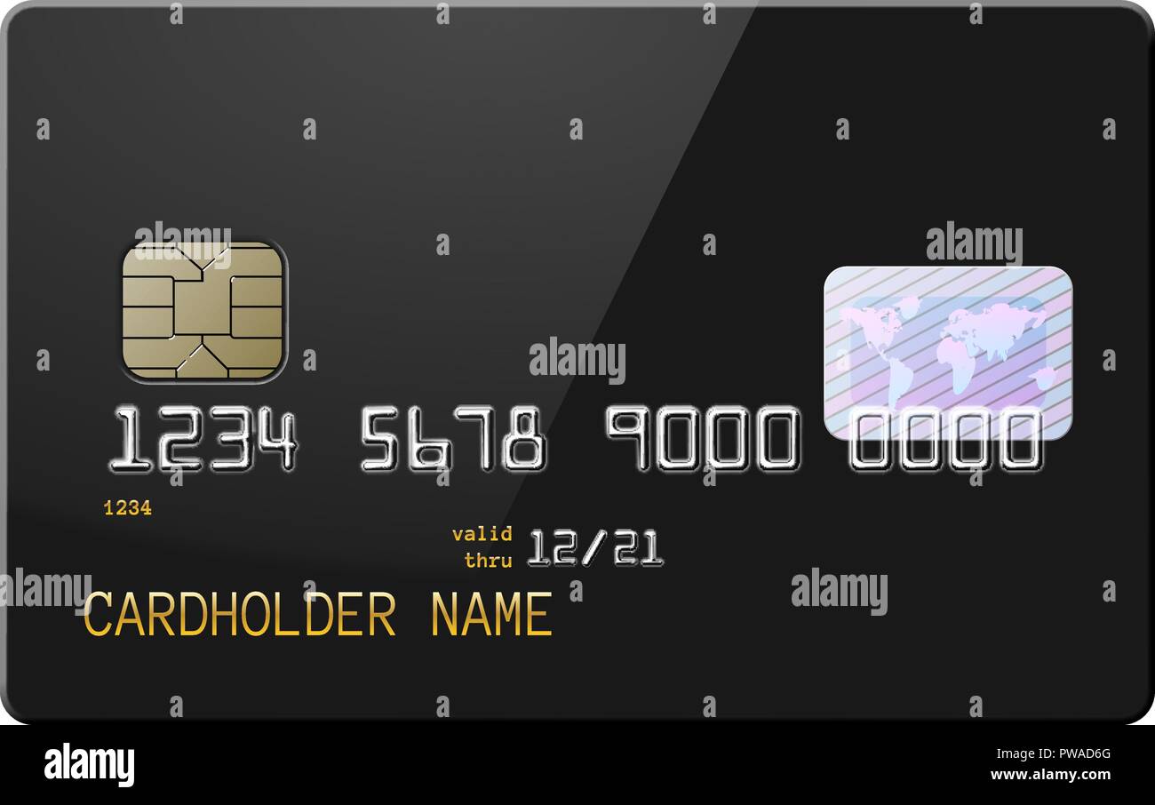 Highly detailed realistic glossy credit card. Front side mockup set ...