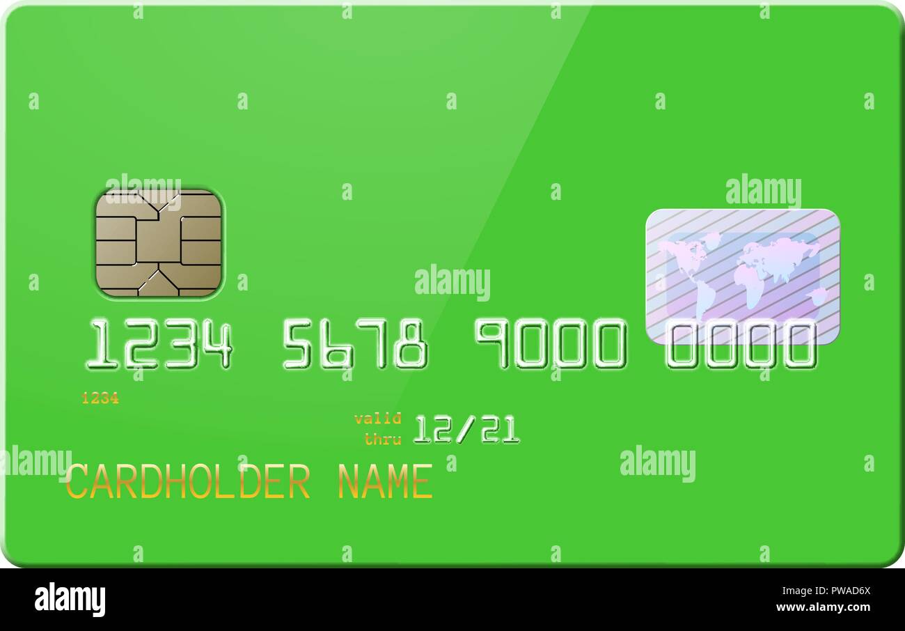 Highly detailed realistic glossy credit card. Front side mockup set ...