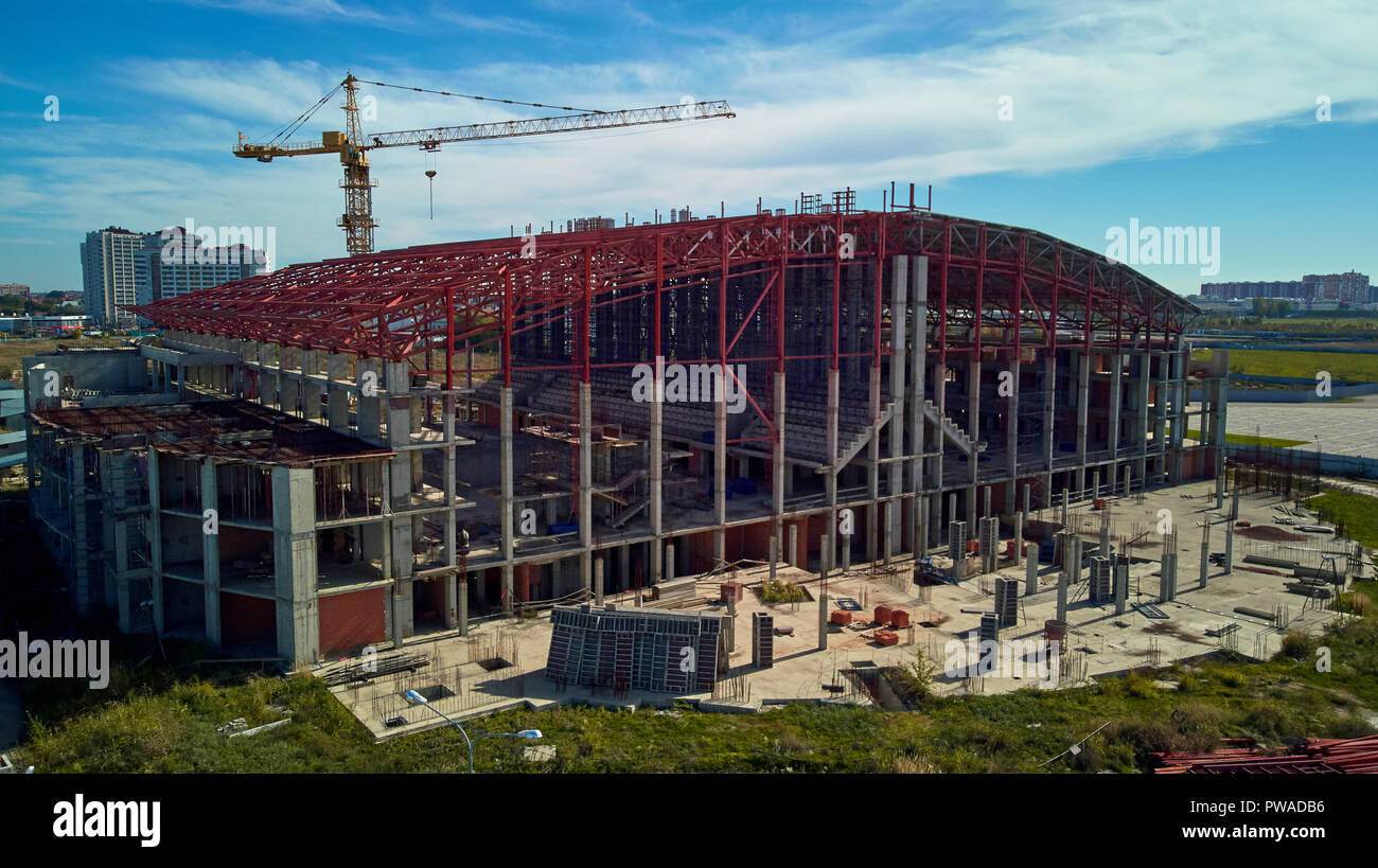 crane on a large construction site Stock Photo - Alamy
