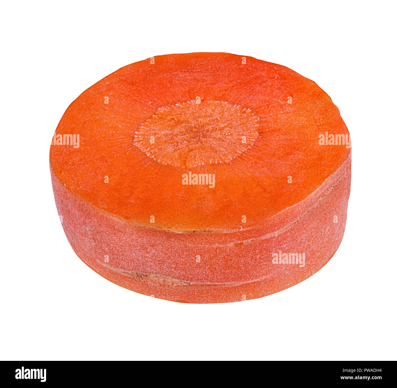 Carrot slices isolated on white Stock Photo - Alamy