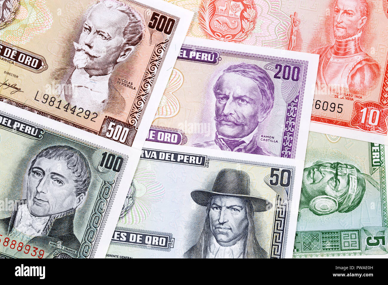 Peruvian Money, a business background Stock Photo - Alamy