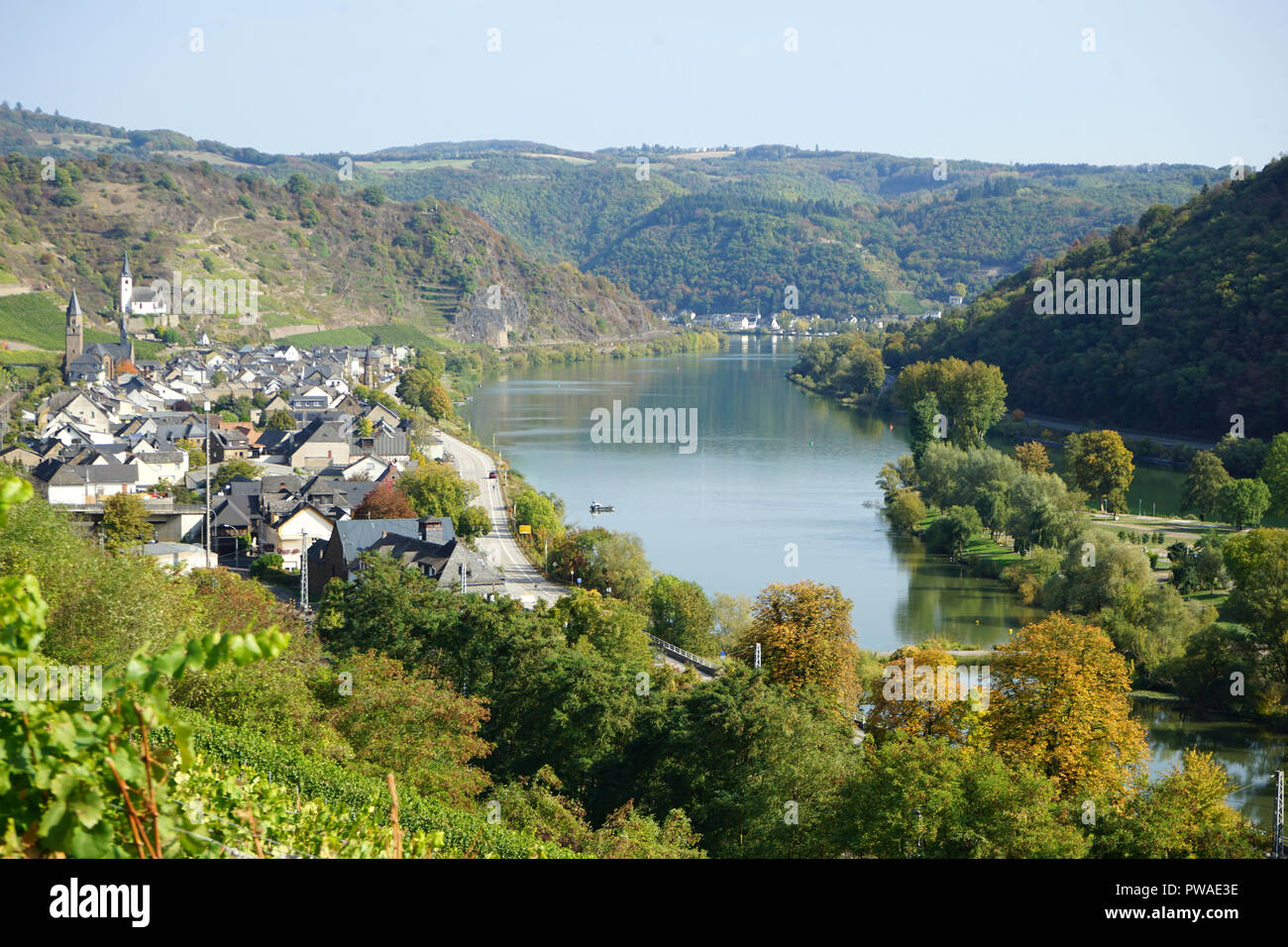 Blick auf Hatzenport, Moselsteig, Terrassenmosel, Moseltal, Rheinland ...