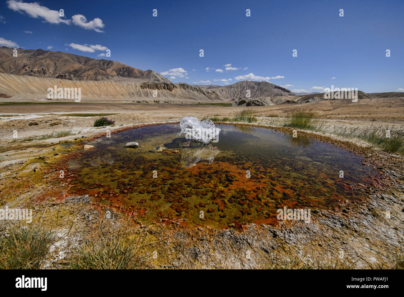 Geyser spouting near Lake Bulunkul, Tajikistan Stock Photo - Alamy
