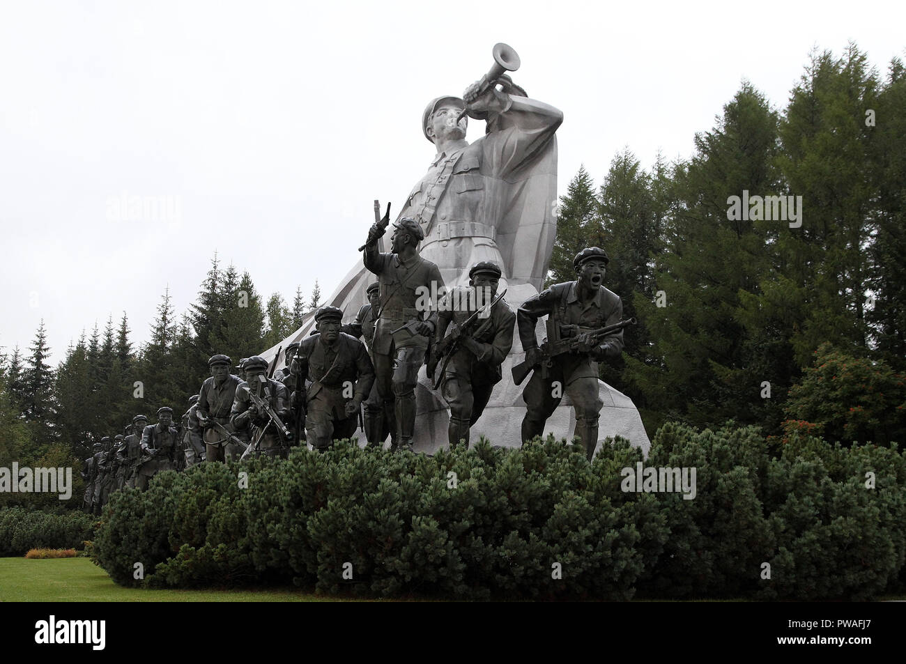 Bugler of Advance Monument at Samjiyon Stock Photo - Alamy