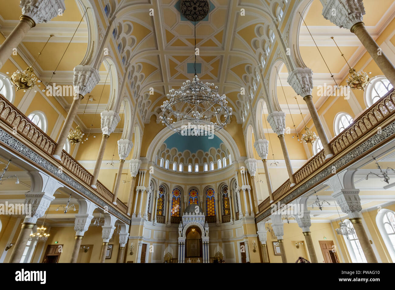 RUSSIA, SAINT PETERSBURG - July 05, 2017: The Choral Synagogue interior ...
