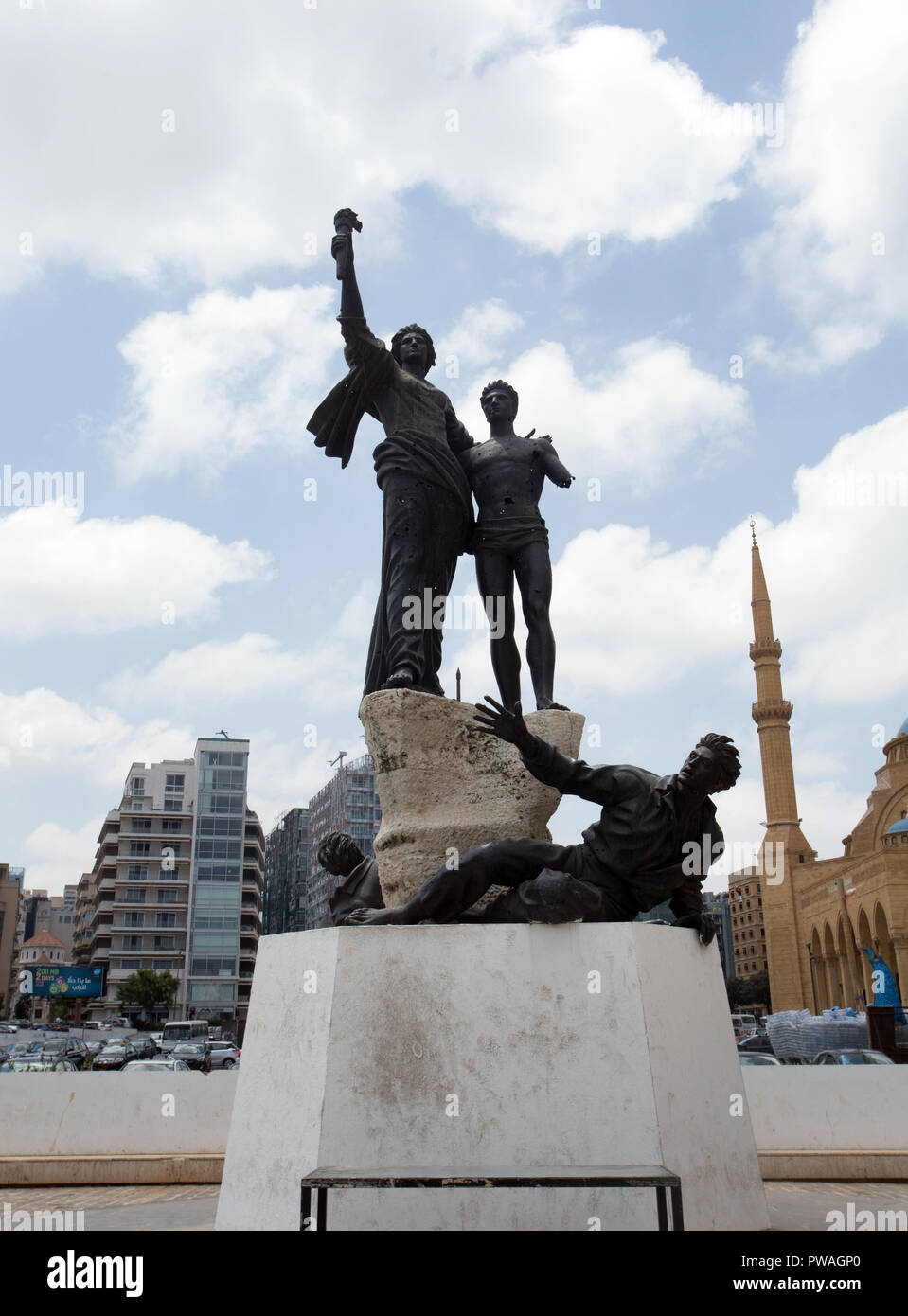 Martyr's square beirut statue hi-res stock photography and images - Alamy