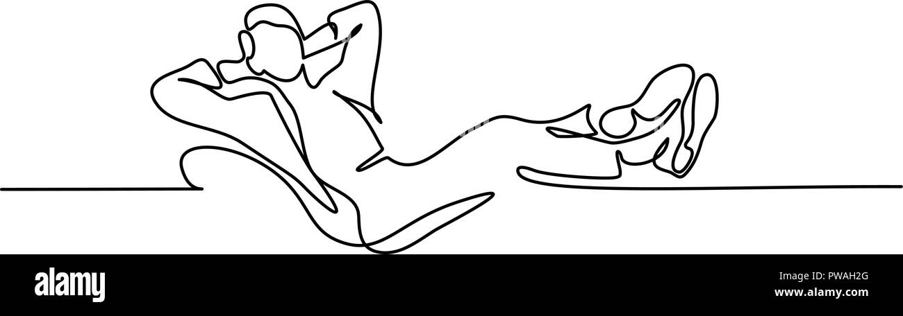 Continuous one line drawing. Young man relaxing in armchair, sitting ...