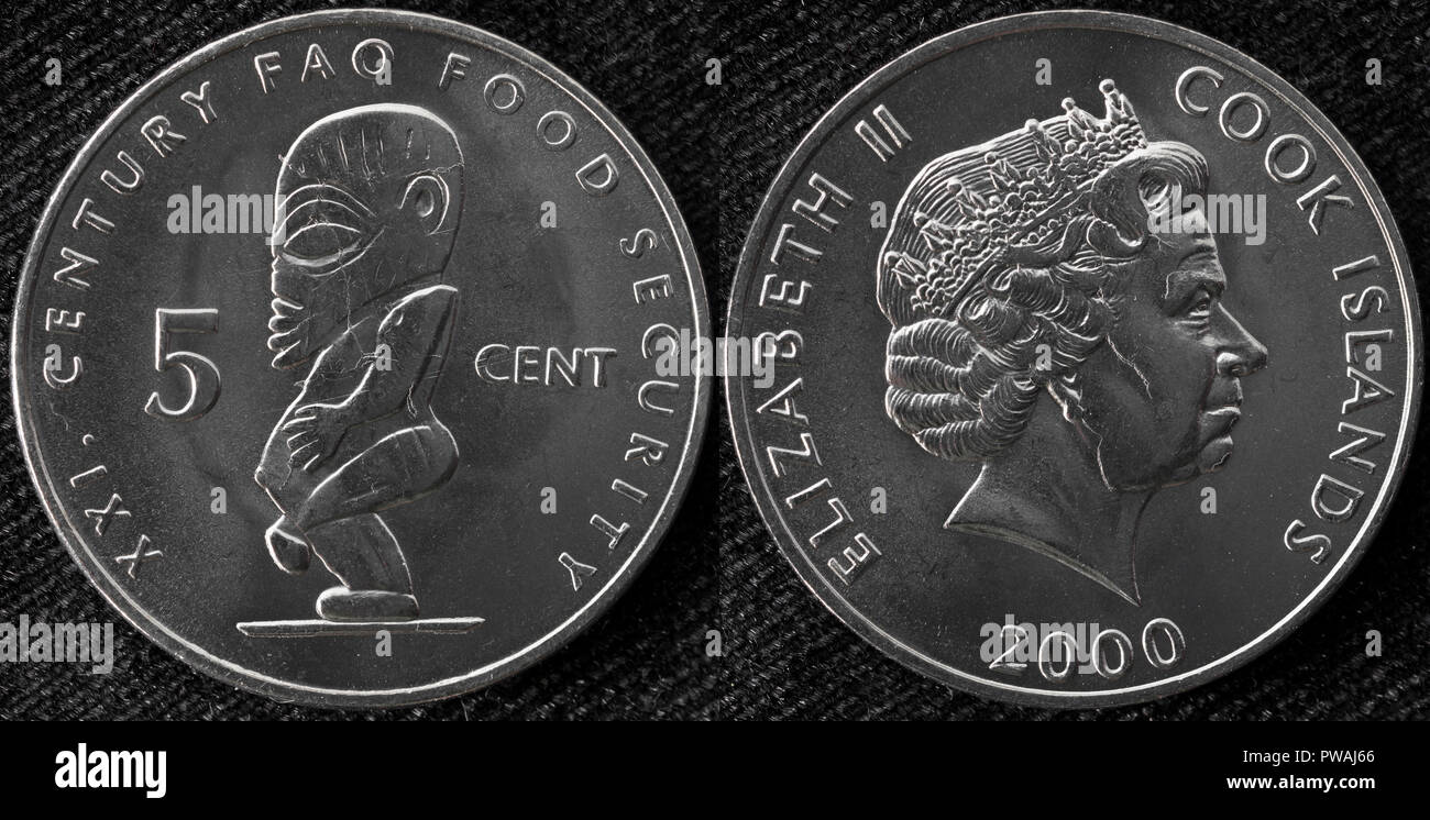5 cents coin, Tangaroa, Cook Islands, 2000 Stock Photo - Alamy