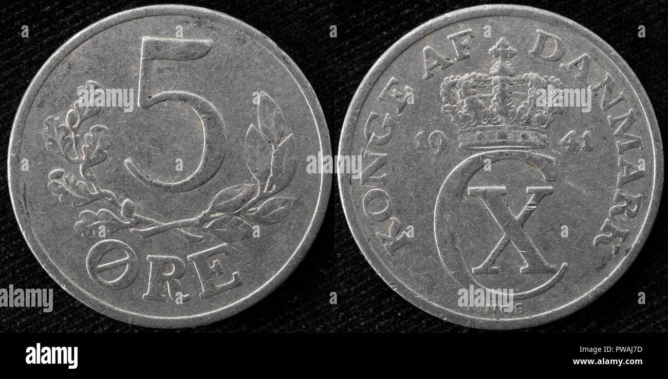 5 ore coin, Denmark, 1941 Stock Photo - Alamy