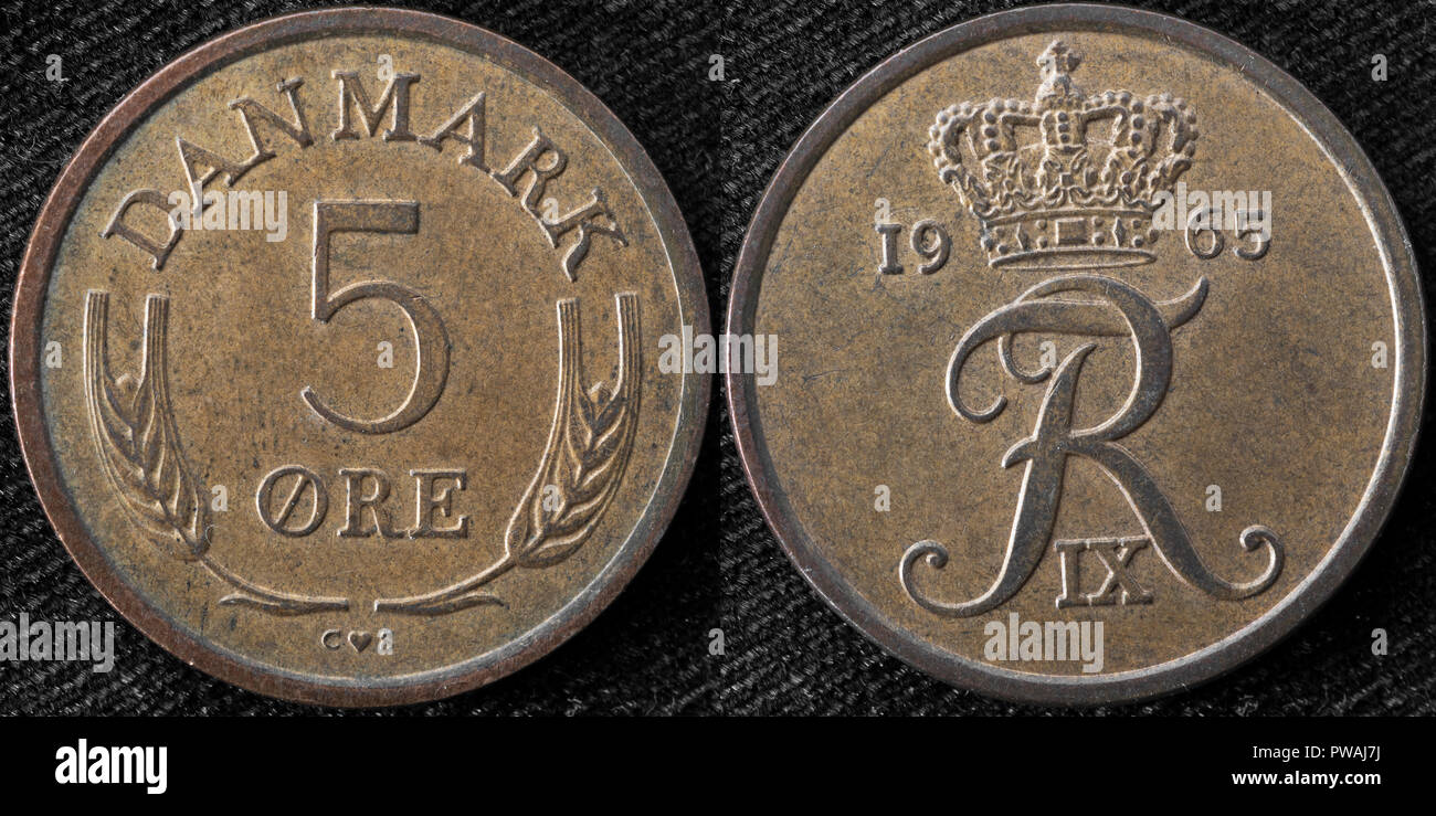 5 ore coin, Denmark, 1965 Stock Photo - Alamy