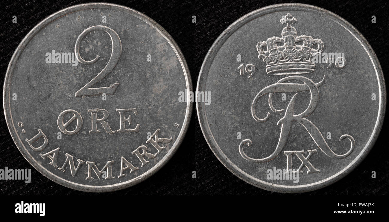 2 ore coin, Denmark, 1970 Stock Photo - Alamy
