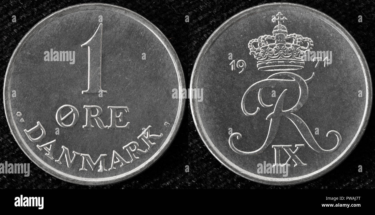 1 ore coin, Denmark, 1971 Stock Photo - Alamy