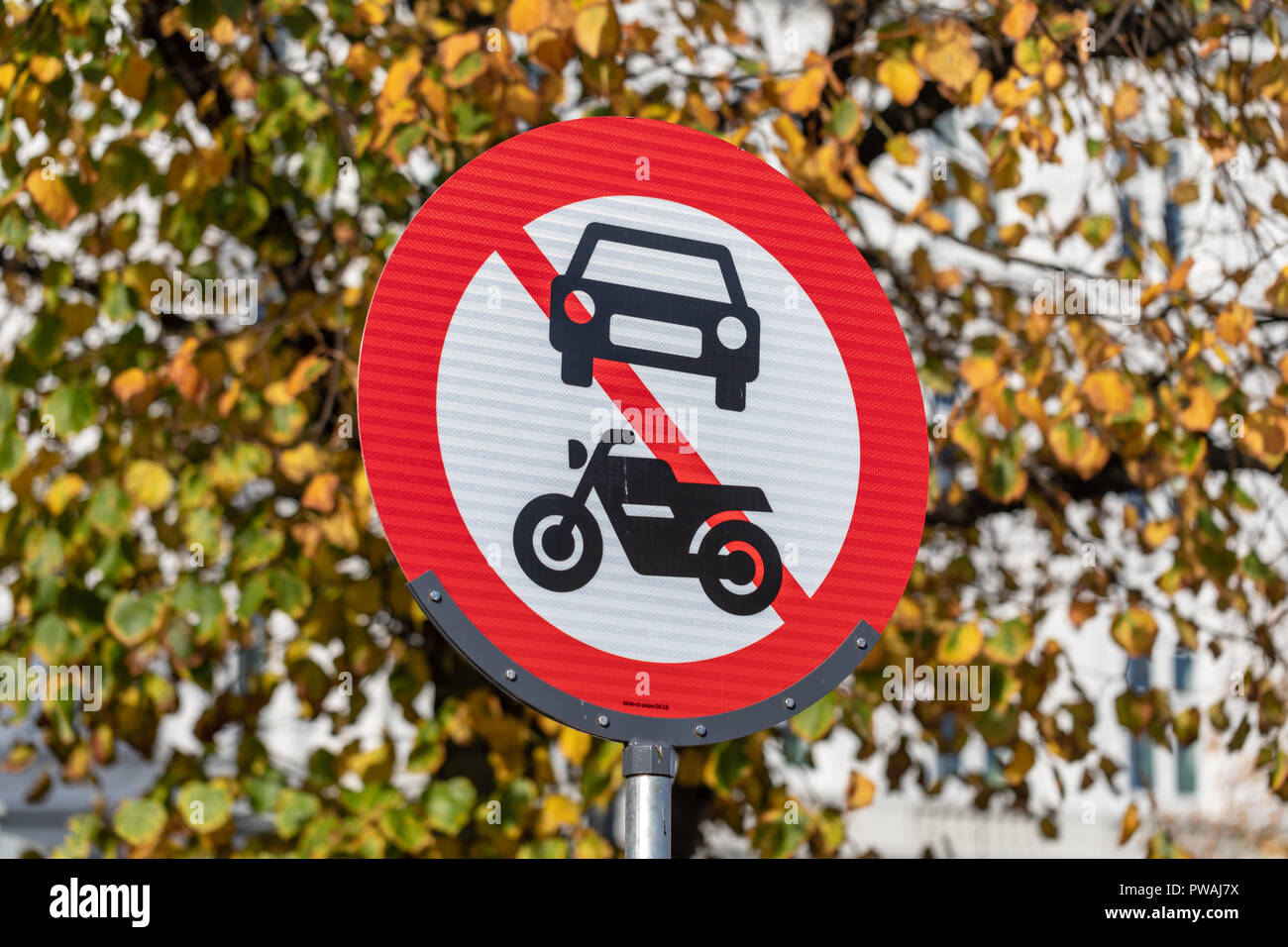 No motor vehicles, traffic sign, Denmark Stock Photo - Alamy