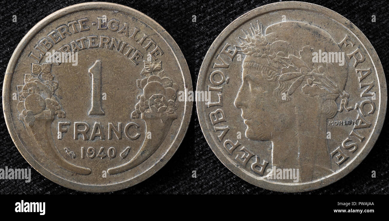 One french franc coin hi-res stock photography and images - Alamy