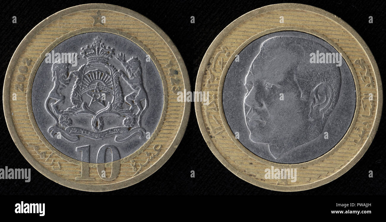 10 dirhams coin, Morocco, 2002 Stock Photo - Alamy