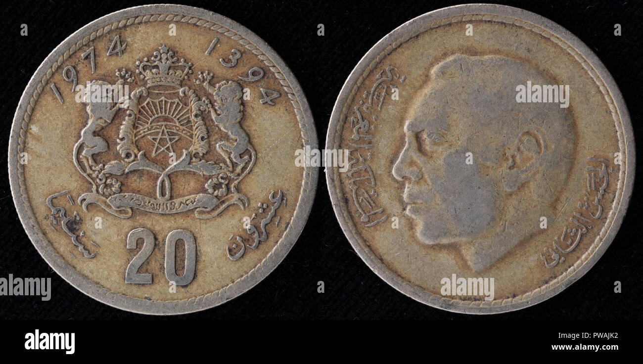 20 santimat coin, Morocco, 1974 Stock Photo - Alamy