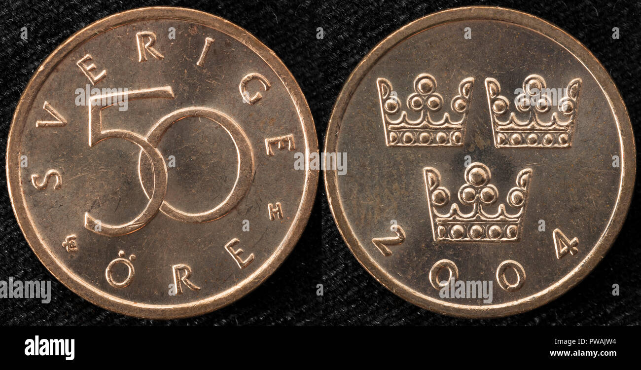 50 ore coin, Sweden, 2004 Stock Photo - Alamy