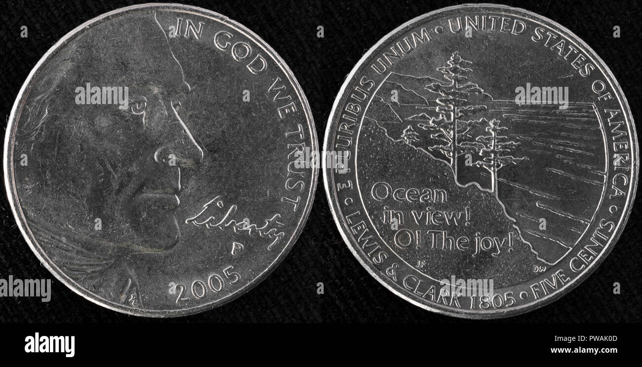 American 5 cents coin hi-res stock photography and images - Alamy