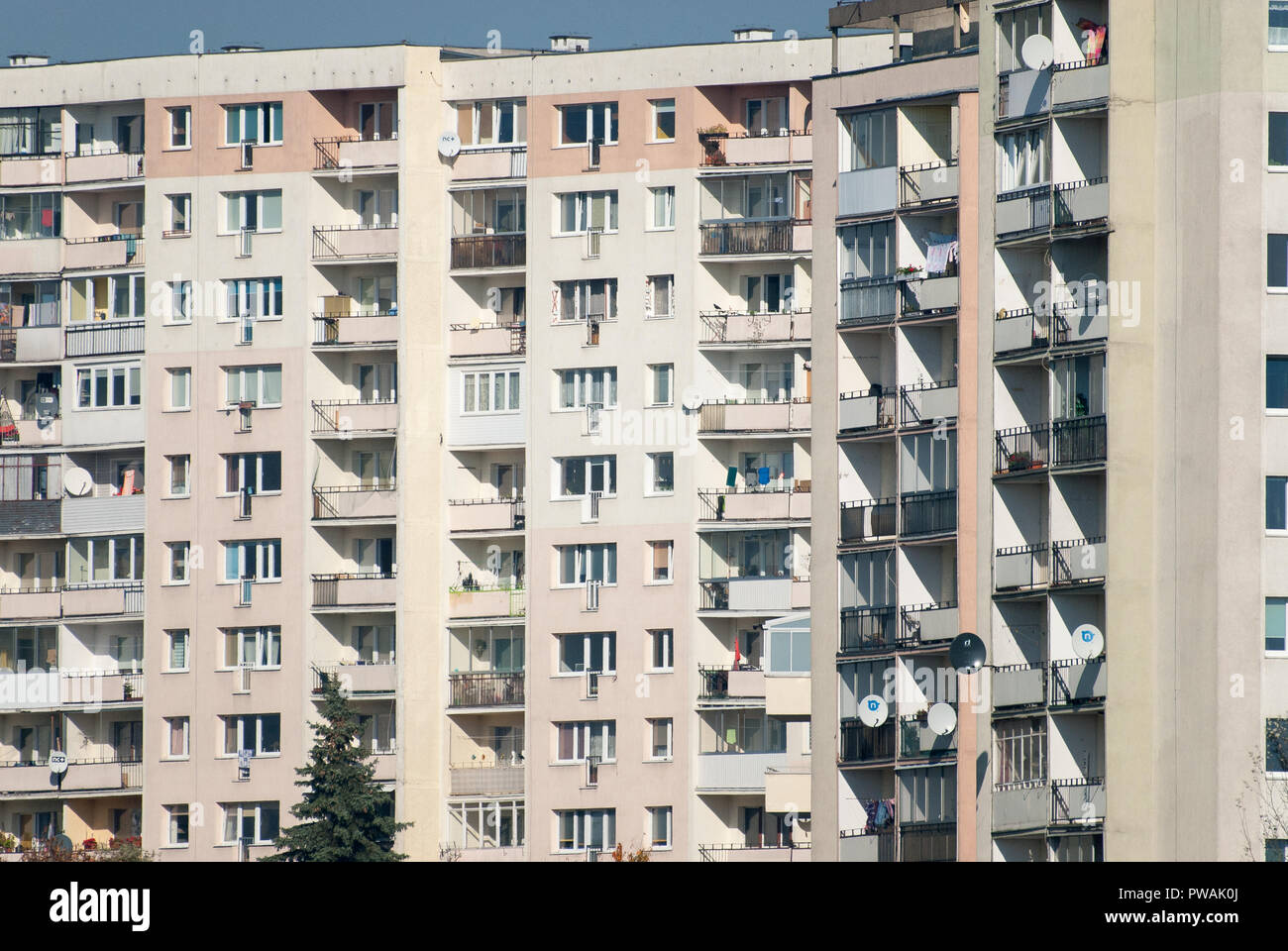 Communist era apartment buildings in Gdansk, Poland. October 13th 2018 ...