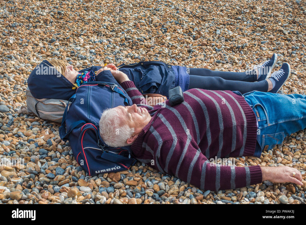 Middle Age,Couple,Asleep,on,Beach,Holding Hands,Taking a Nap,Forty ...