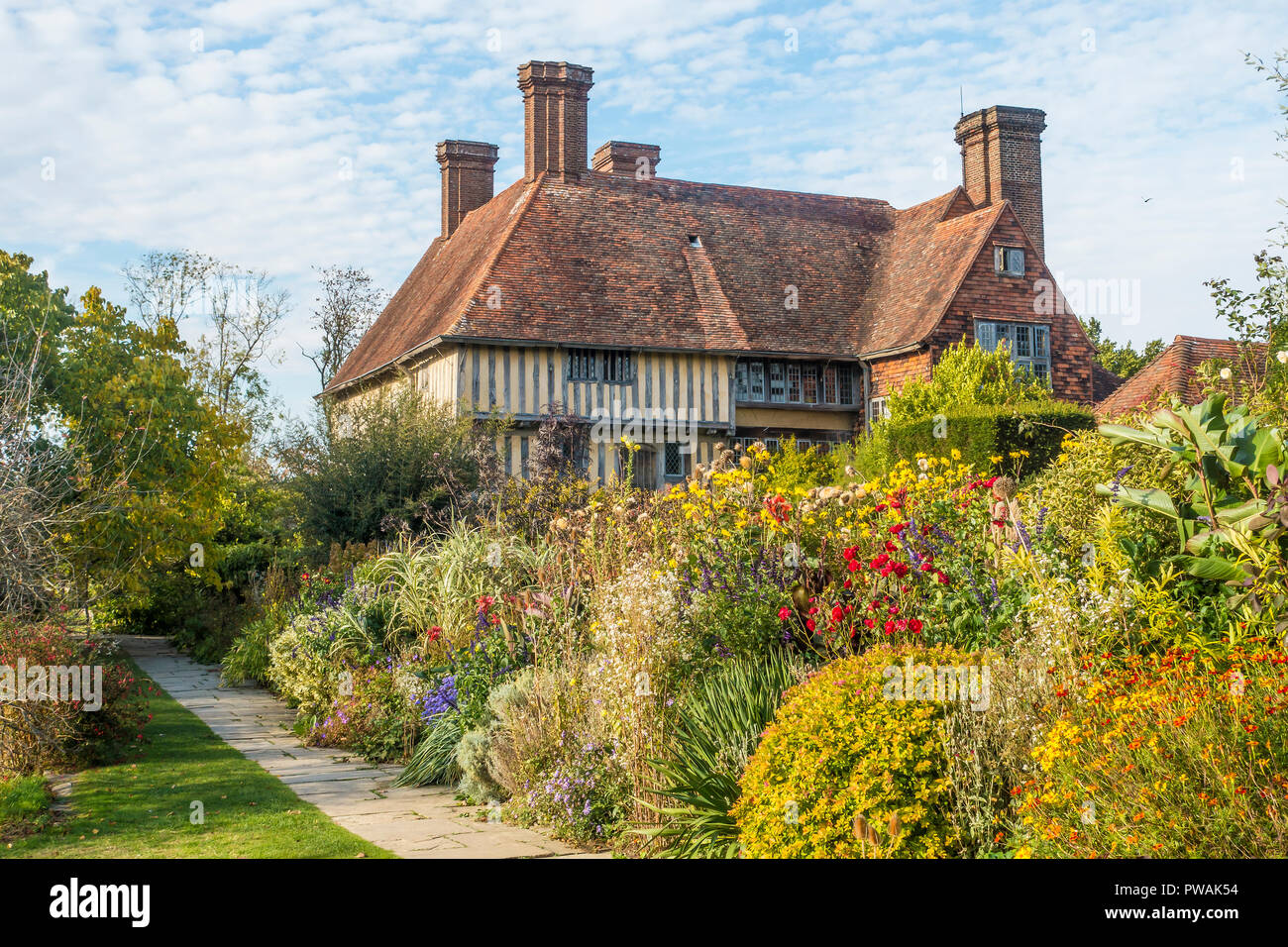 The Long Border,Great Dixter,Autumn,Northiam,England Stock Photo - Alamy