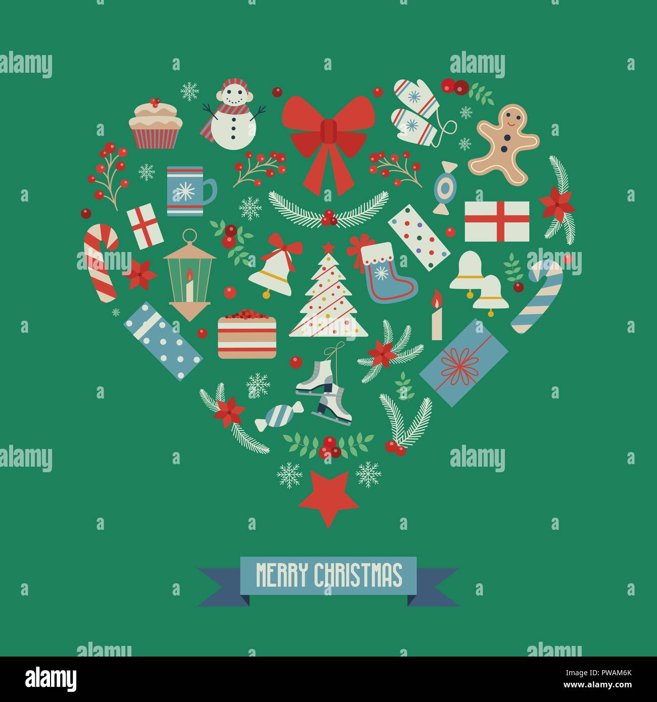 Christmas holiday card skating Stock Vector Images - Alamy