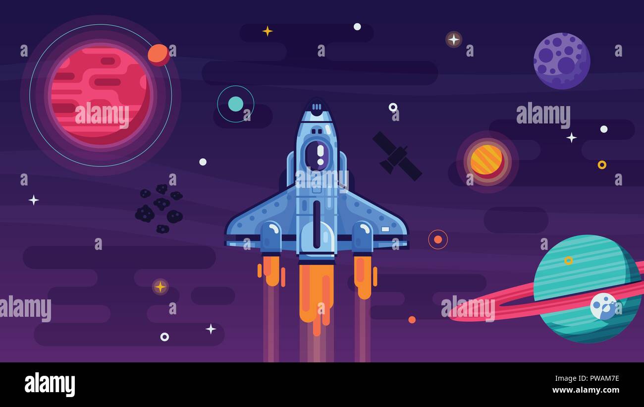 Space Shuttle Flying In Space