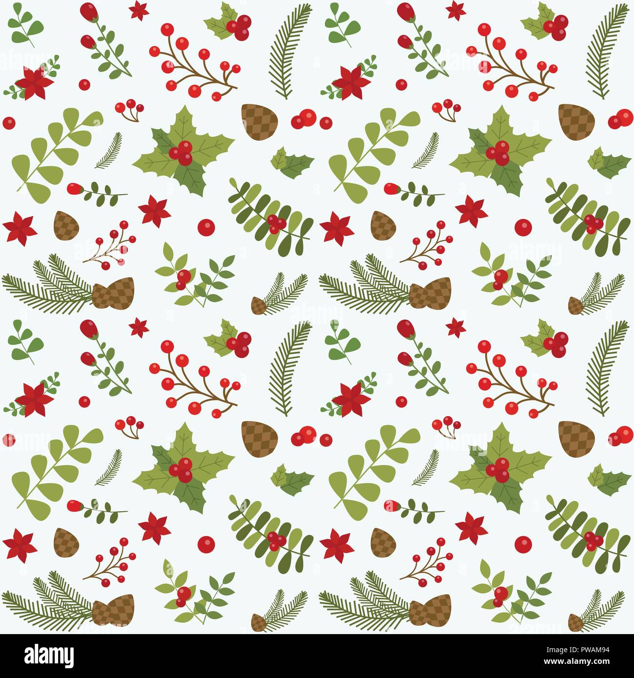 Christmas Floral Seamless Pattern Stock Vector Image & Art - Alamy