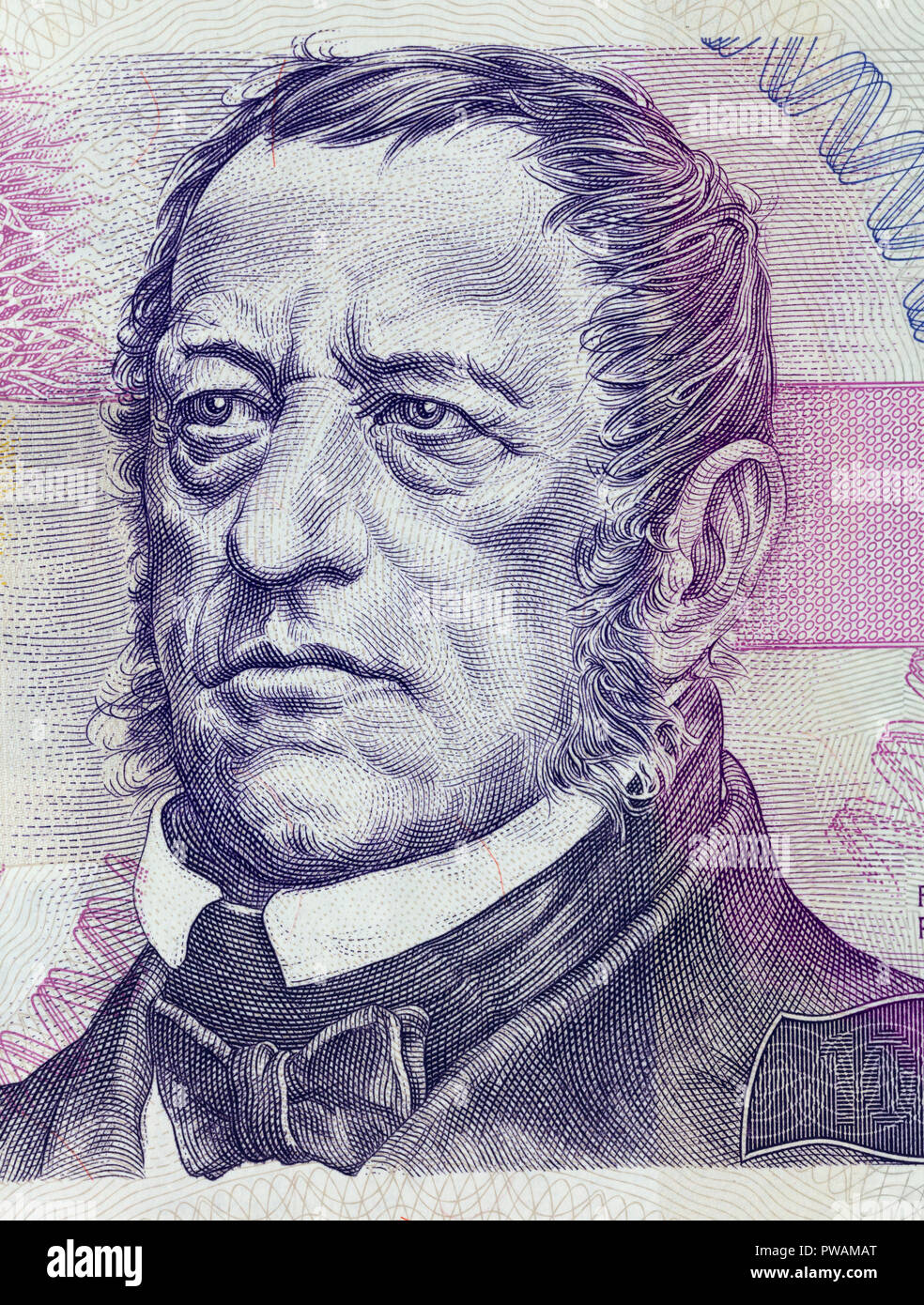 Portrait of Frantisek Palacky from 1000 Czech korun banknote, Czech ...