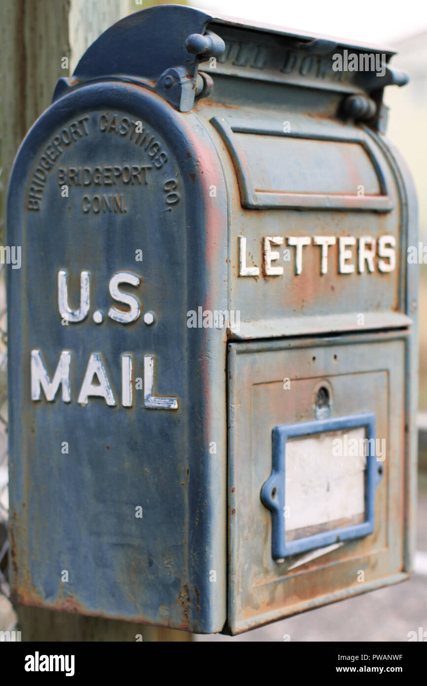 Beaver, Yukon Territory, Alaska, USA. Side view of vintage Post Office ...