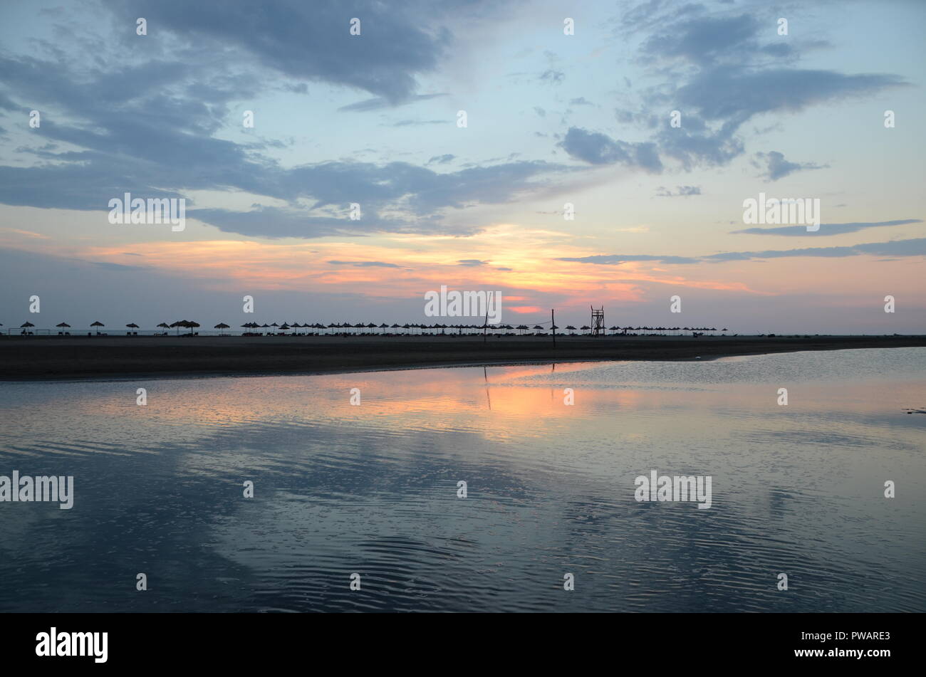 the beach at divjake resort albania Stock Photo - Alamy