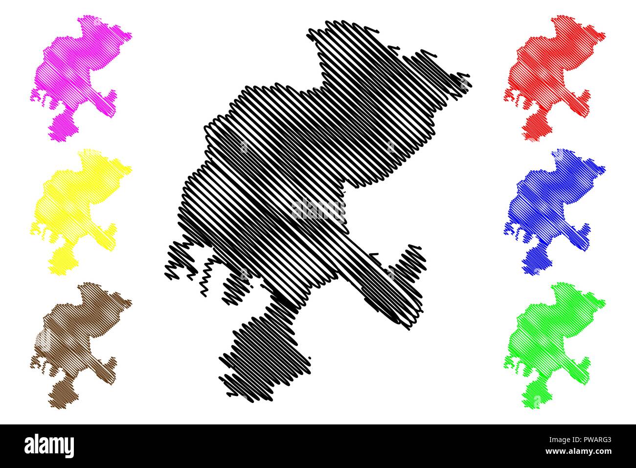 Zacatecas (United Mexican States, Mexico, federal republic) map vector ...