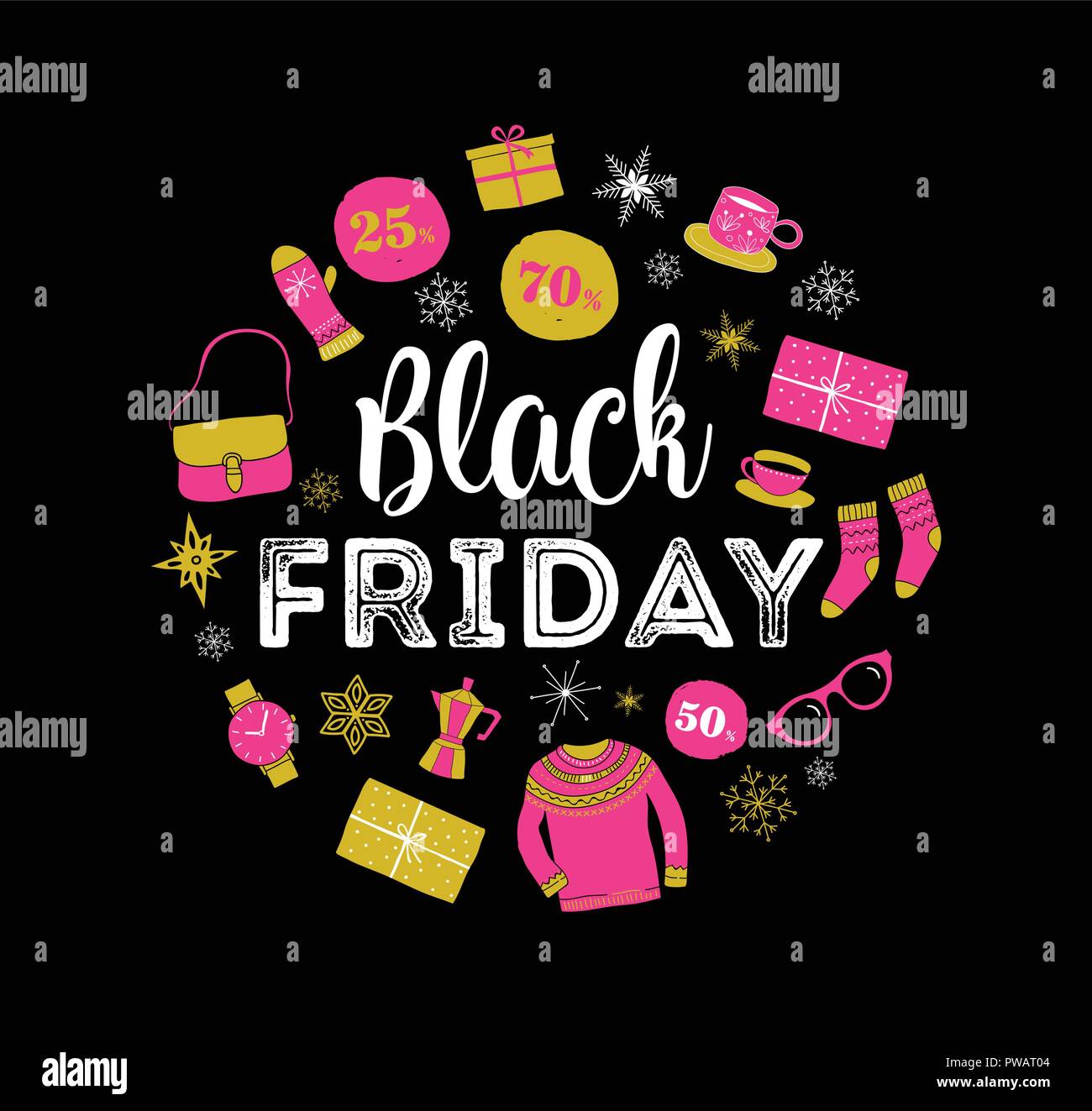 Black Friday, Christmas sale banner, poster template Stock Vector Image ...