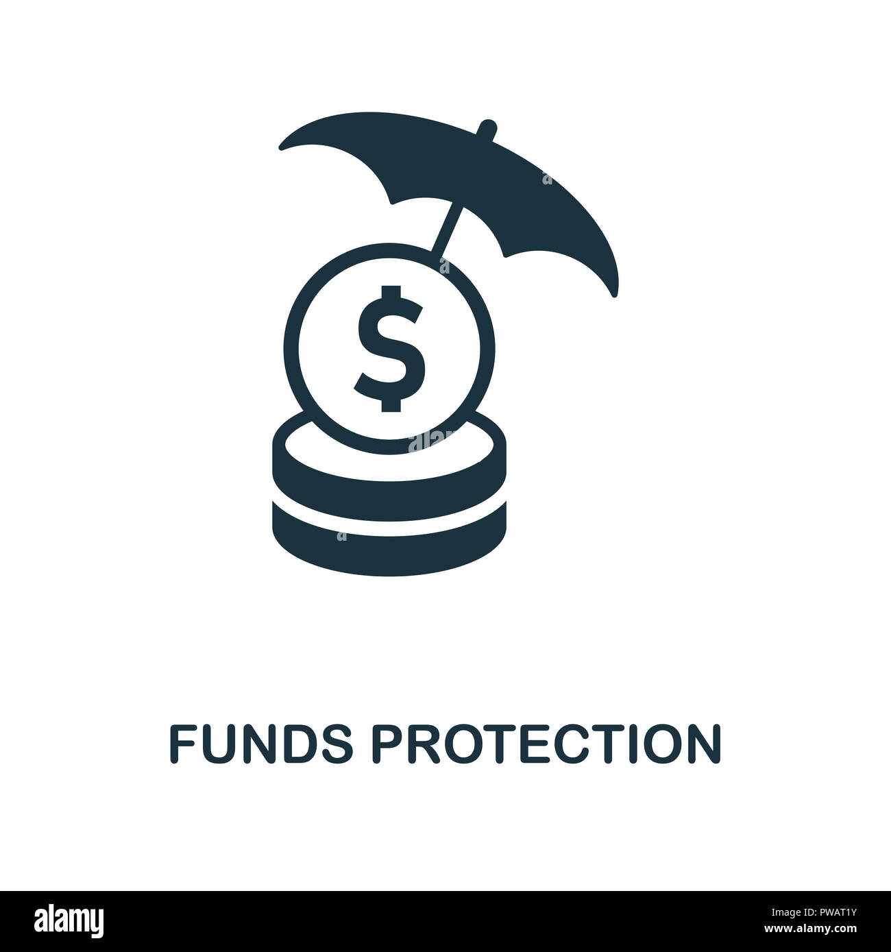 Funds Protection icon. Monochrome style design from business ethics ...
