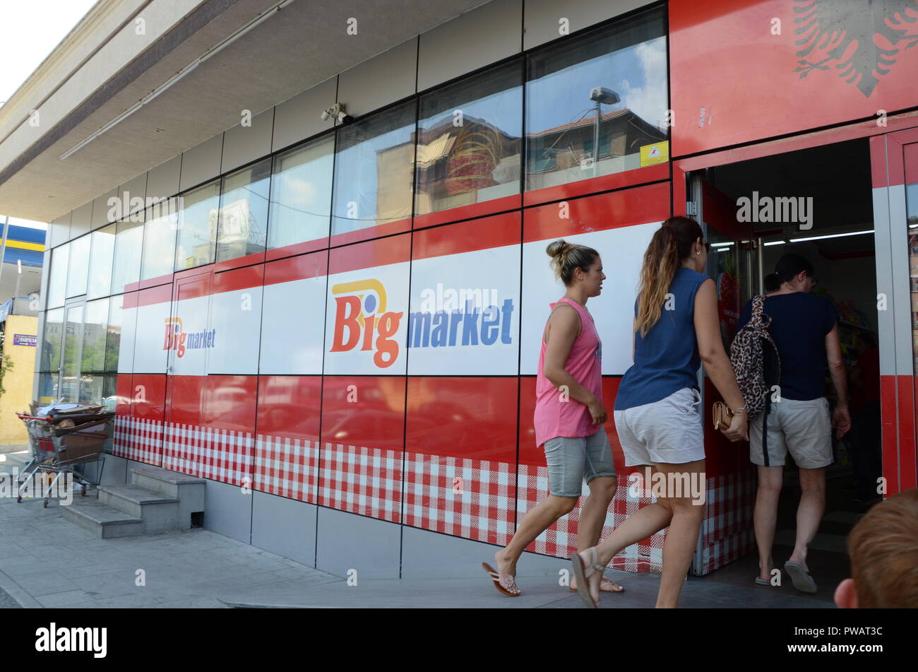 big market supermarket shkoder albania Stock Photo - Alamy