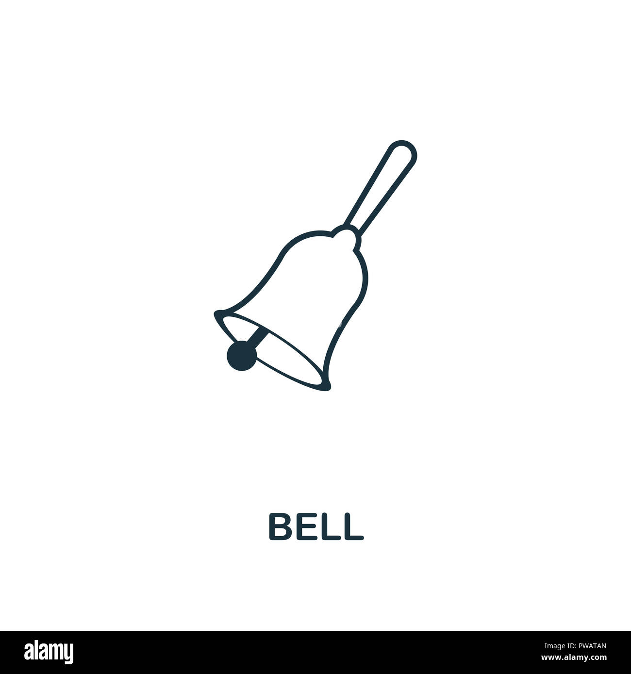 Bell outline icon. Creative design from school icon collection. Premium ...