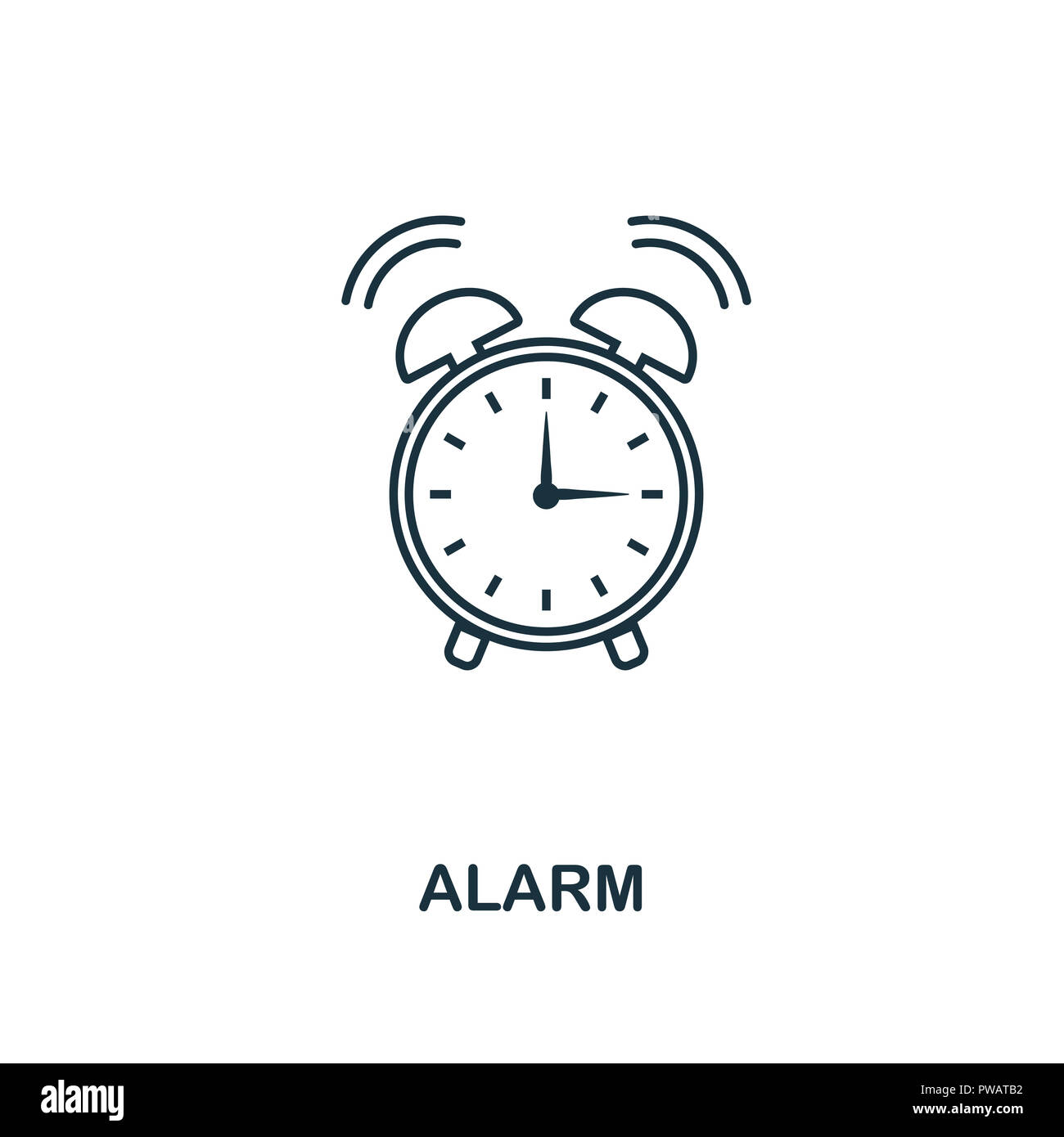 Alarm outline icon. Creative design from school icon collection ...
