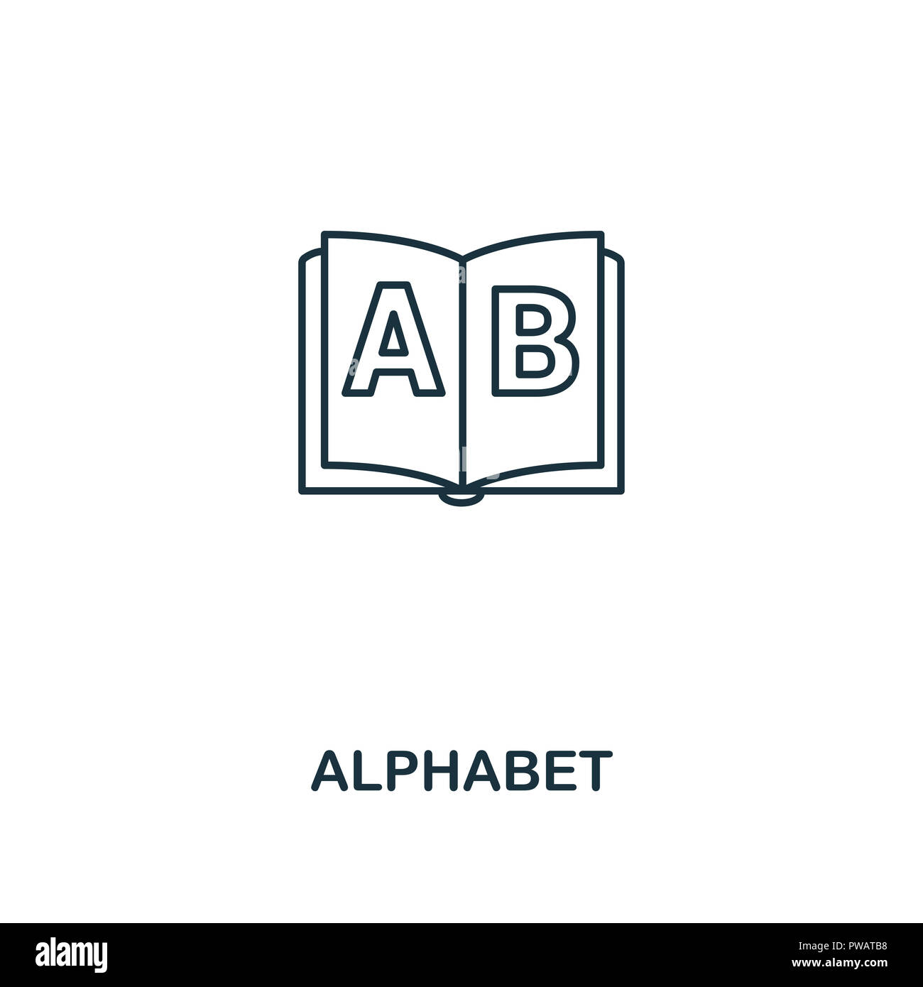 Alphabet outline icon. Creative design from school icon collection ...