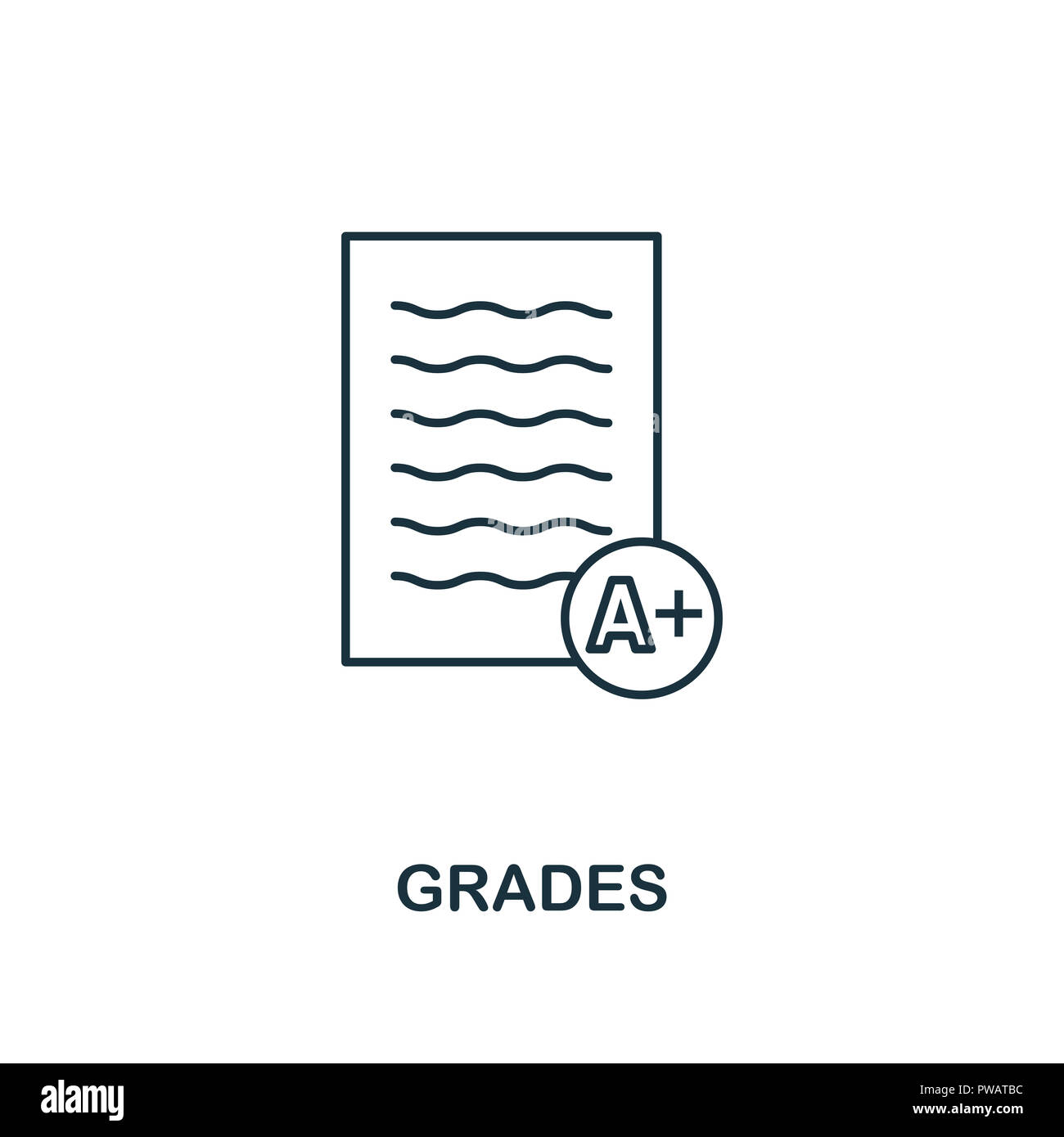 Grades outline icon. Creative design from school icon collection ...