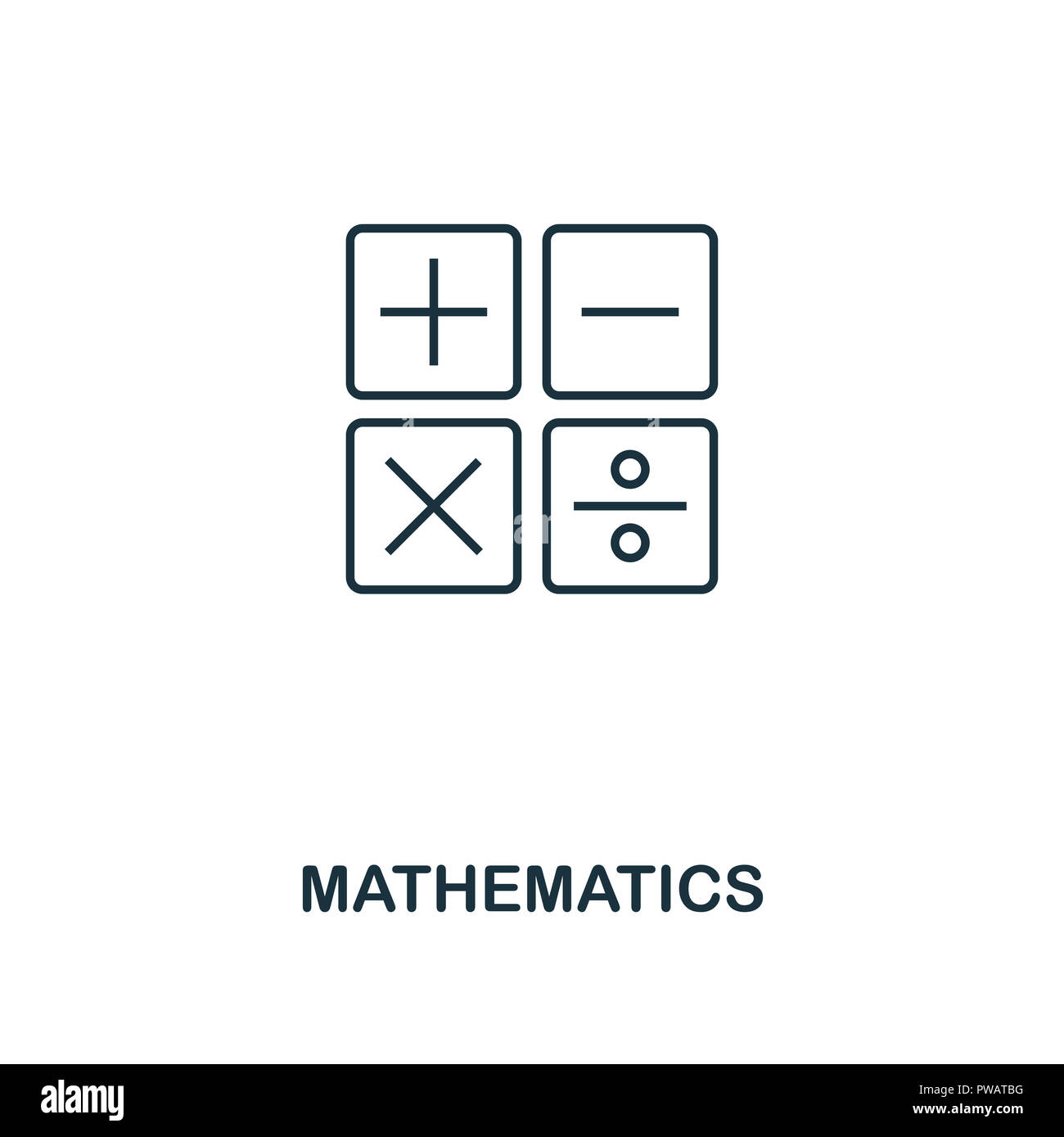 Mathematics outline icon. Creative design from school icon collection ...