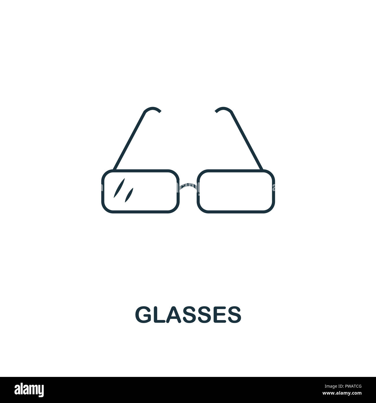 Glasses outline icon. Creative design from school icon collection ...