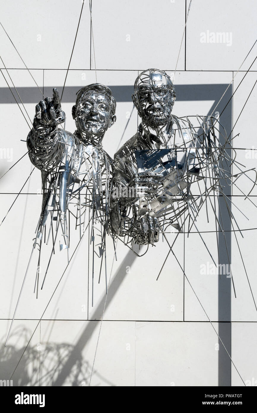 Contemporary steel tribute sculpture of Carlos Martinez and Jose Galan ...