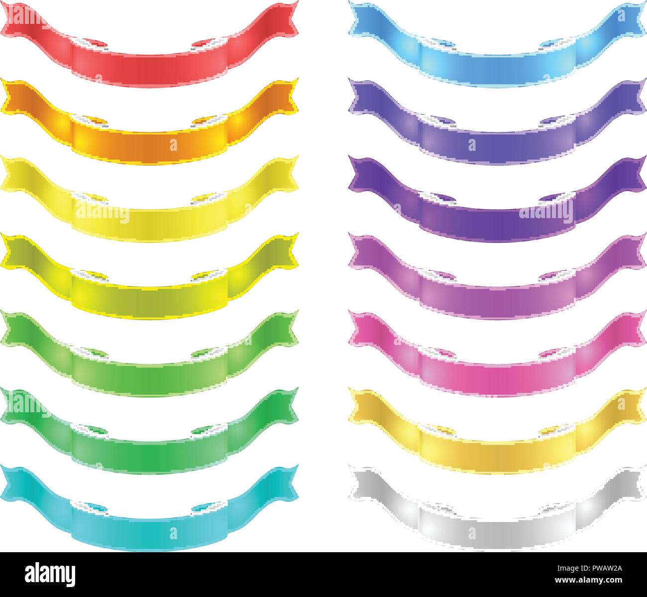 isolated vector colored satin ribbons set Stock Vector Image & Art - Alamy